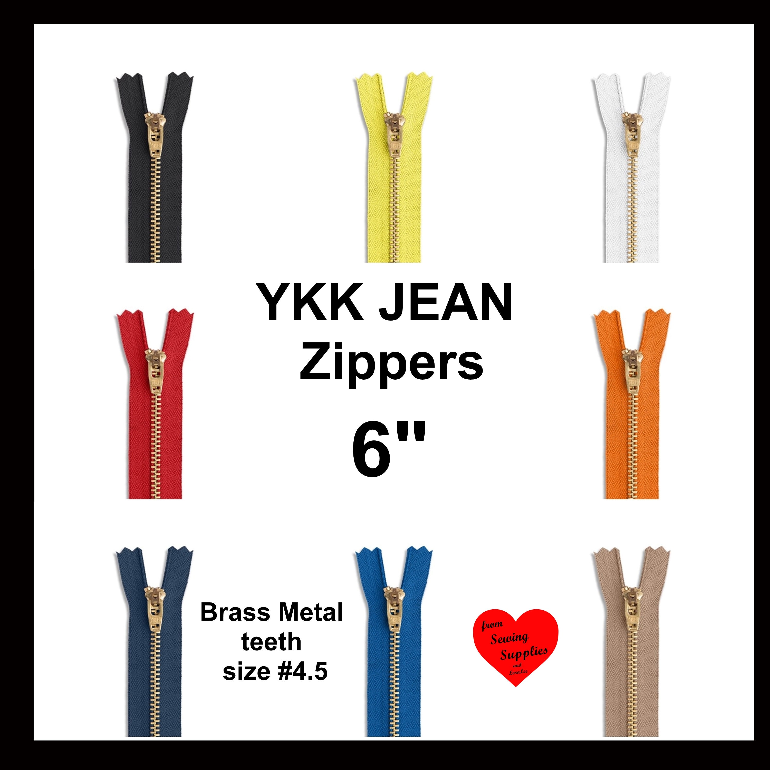YKK JEAN Zippers 6 10 ZIPPERS Brass Metal teeth | Etsy