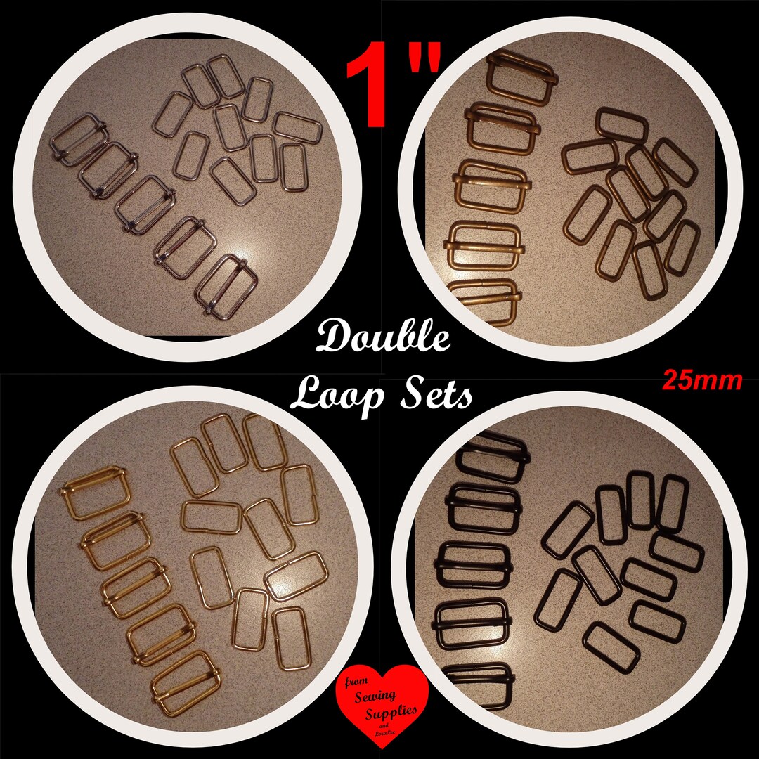 5 SETS 1 Moveable Slide and DOUBLE Loop SET, Moveable Tri Bar Nickel or ...