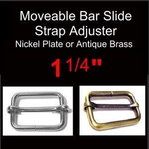 5 PIECES 1 1/4 Moveable Bar Slide, Strap Adjuster Slider Antique BRASS ...