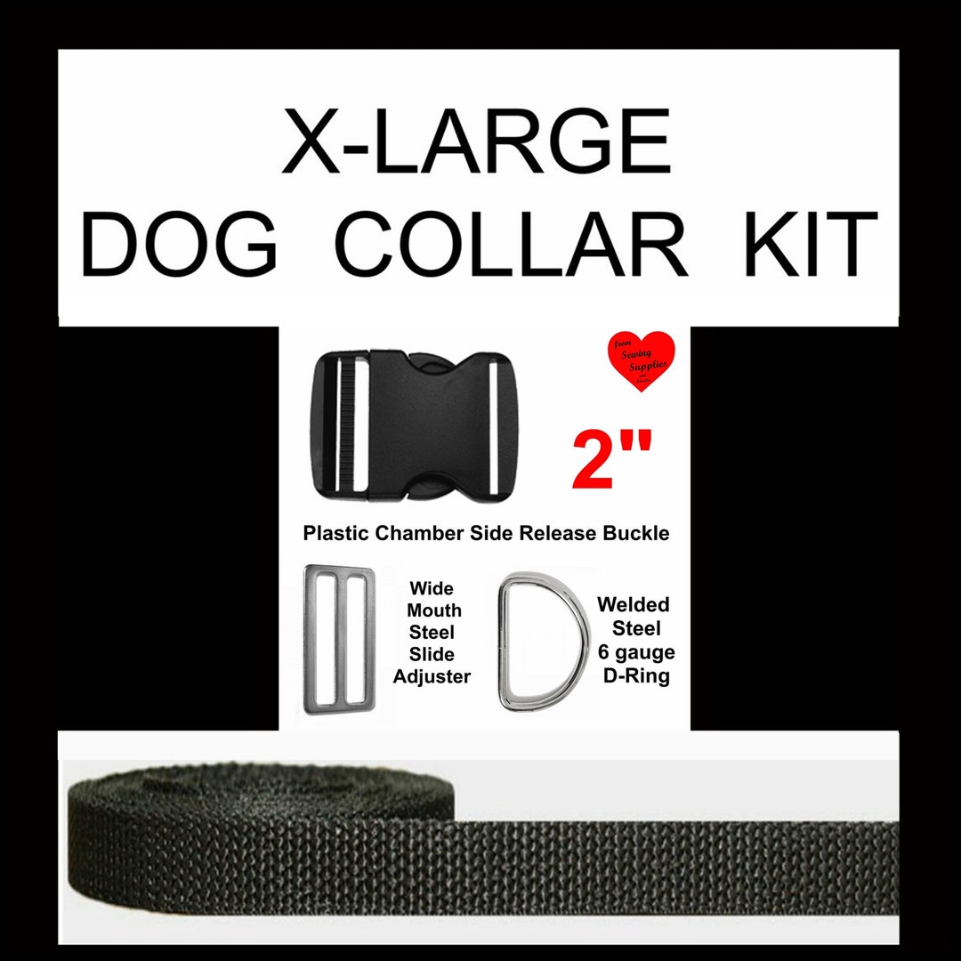 1 SET 2 Wide Mouth Steel Adjuster Nickel Plate X-large Dog Collar Kit ...