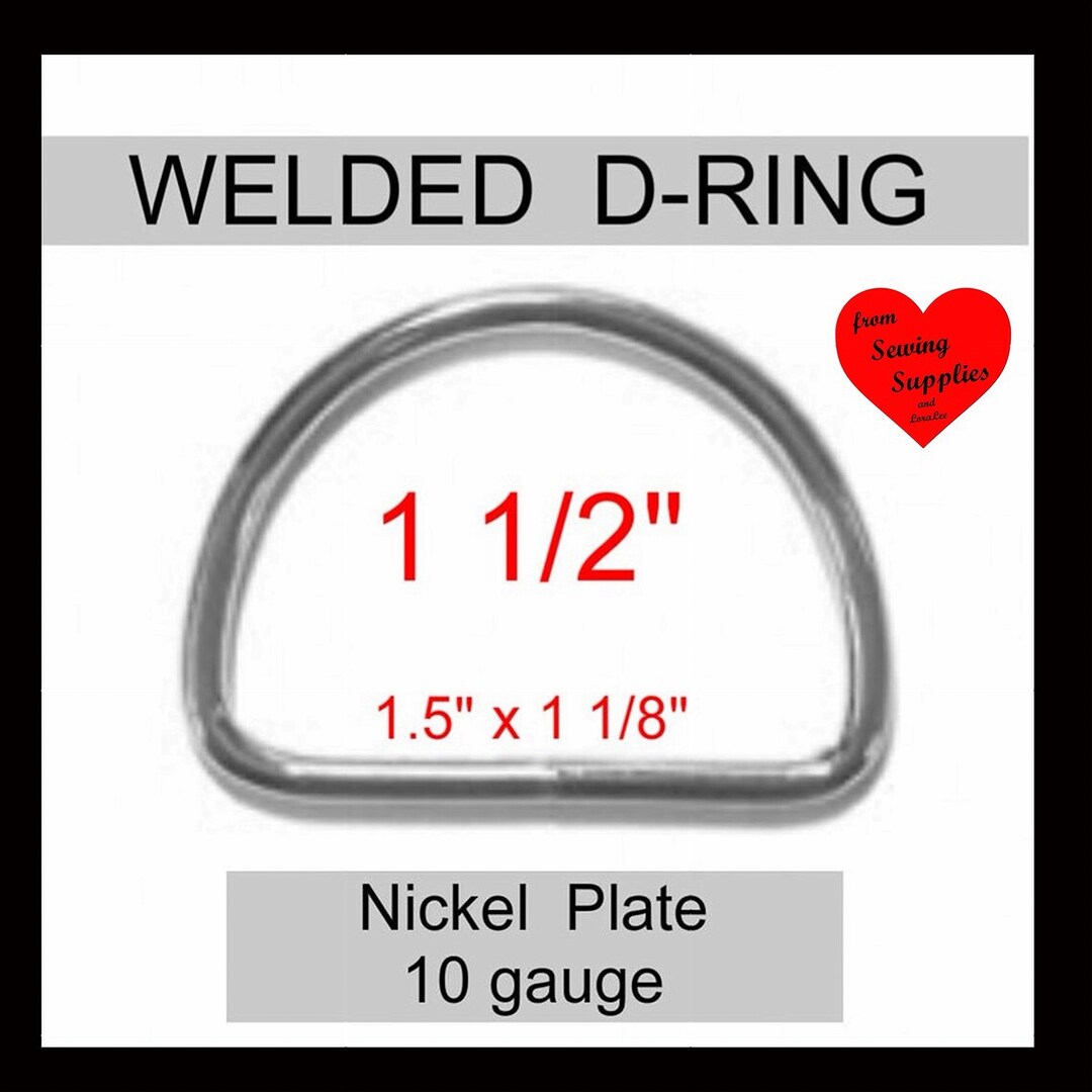 10 or 20 PIECES - 1 1/2" - WELDED D Rings, 1 1/2 Inch, Metal, 1.5, 38mm ...