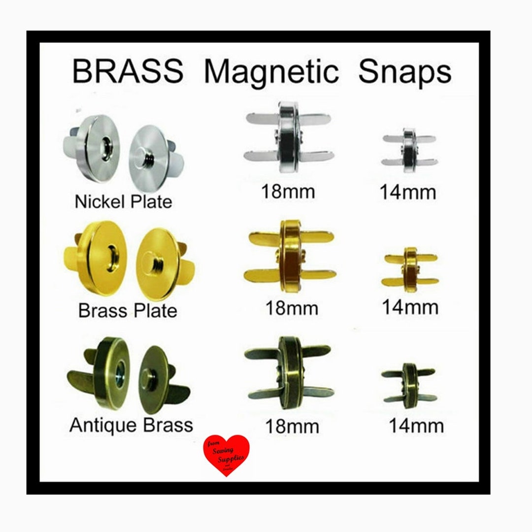 10 SETS MAGNETIC Brass SNAPS With Washers You Choose Size and Finish - Etsy