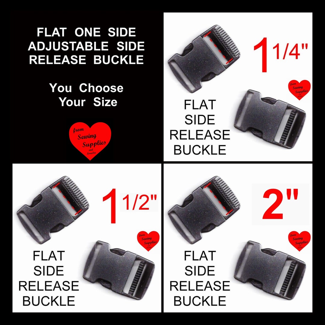 2 or 4 BUCKLES 1 1/4, 1 1/2 or 2 FLAT Side Release, 1 1/4 Inch, Strap ...