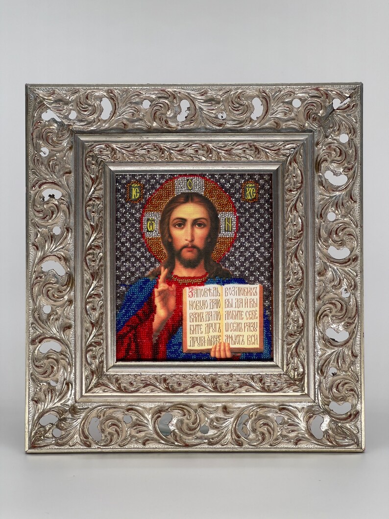 Orthodox Icons Are Handmade With Love From Jewelry Beads and Framed in ...