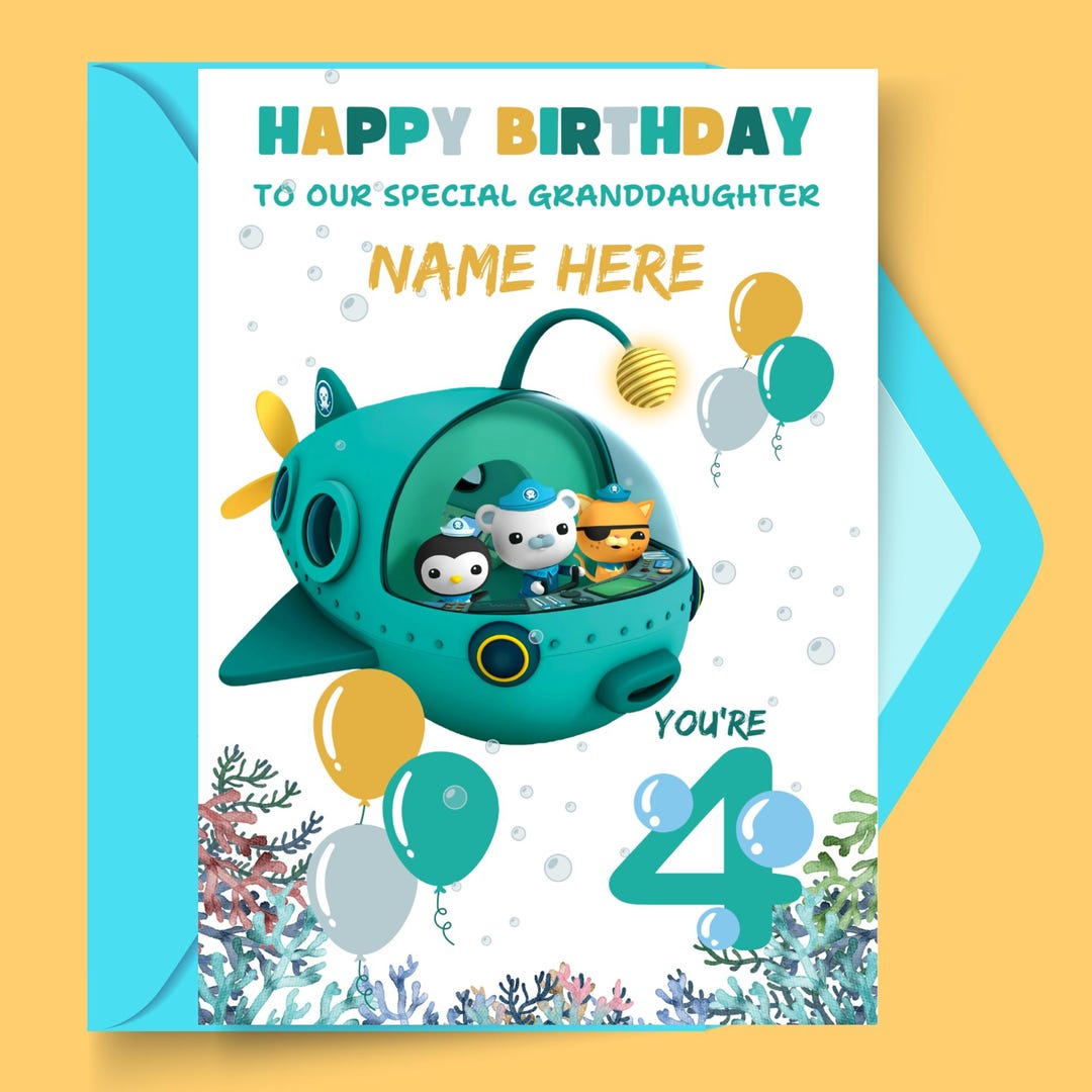 Personalised Birthday Card With Octonauts Theme, Available in Two ...