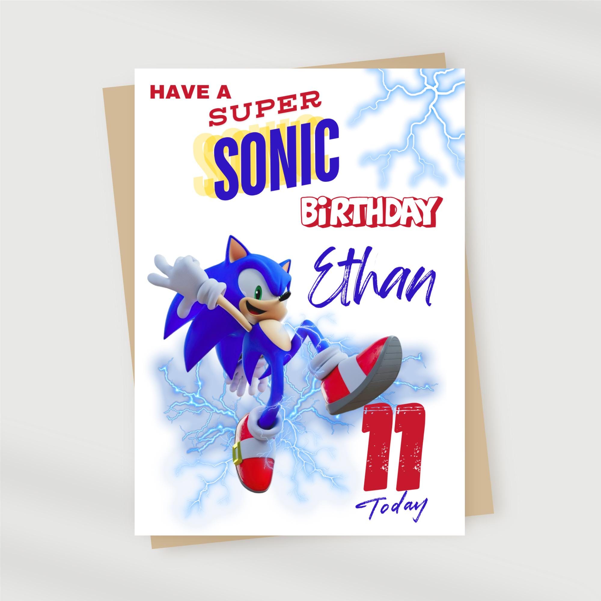 Sonic the Hedgehog Themed Birthday Cards. Suitable for All Ages. 3 ...