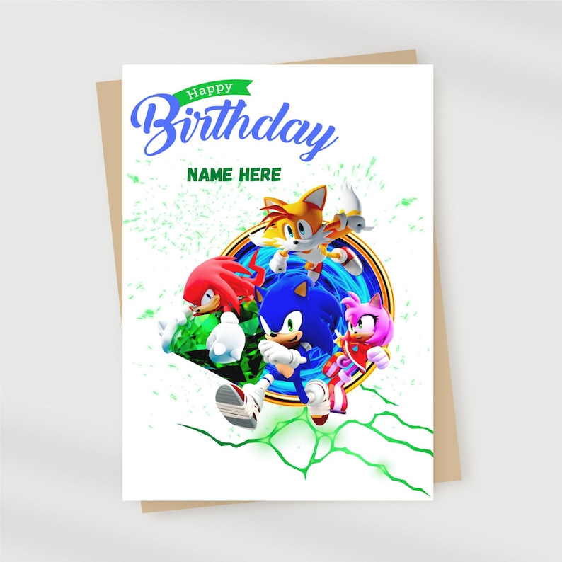 Sonic the Hedgehog Themed Birthday Cards. Suitable for All Ages. 3 ...