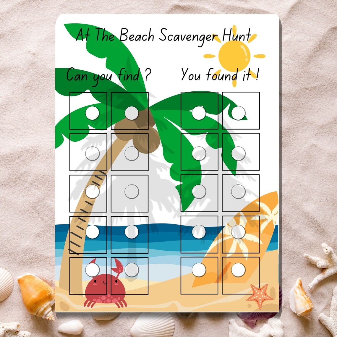 Beach Scavenger Hunt/scavenger Hunt for Kids/customizable/outdoor ...
