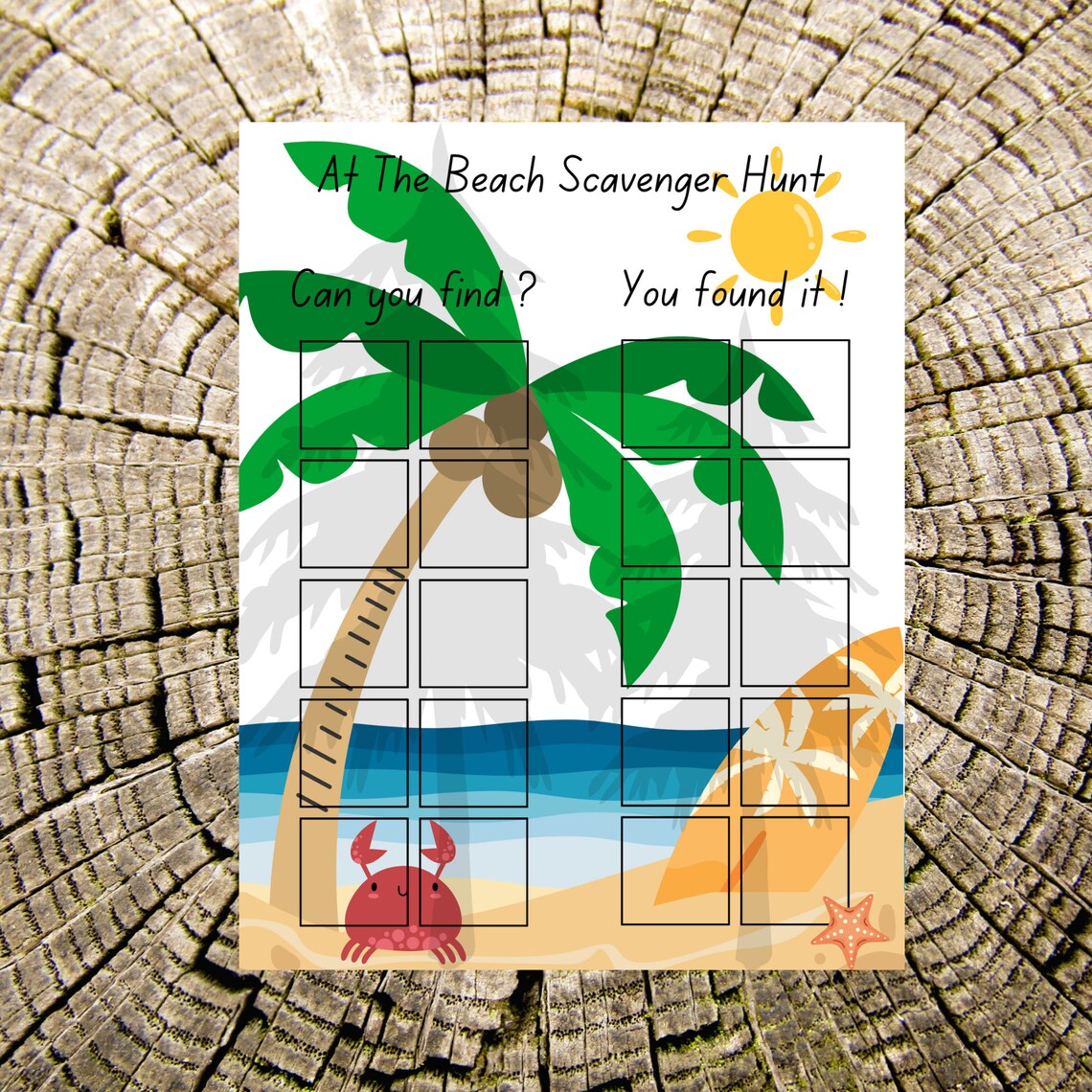 Beach Scavenger Hunt/scavenger Hunt for Kids/customizable/outdoor ...