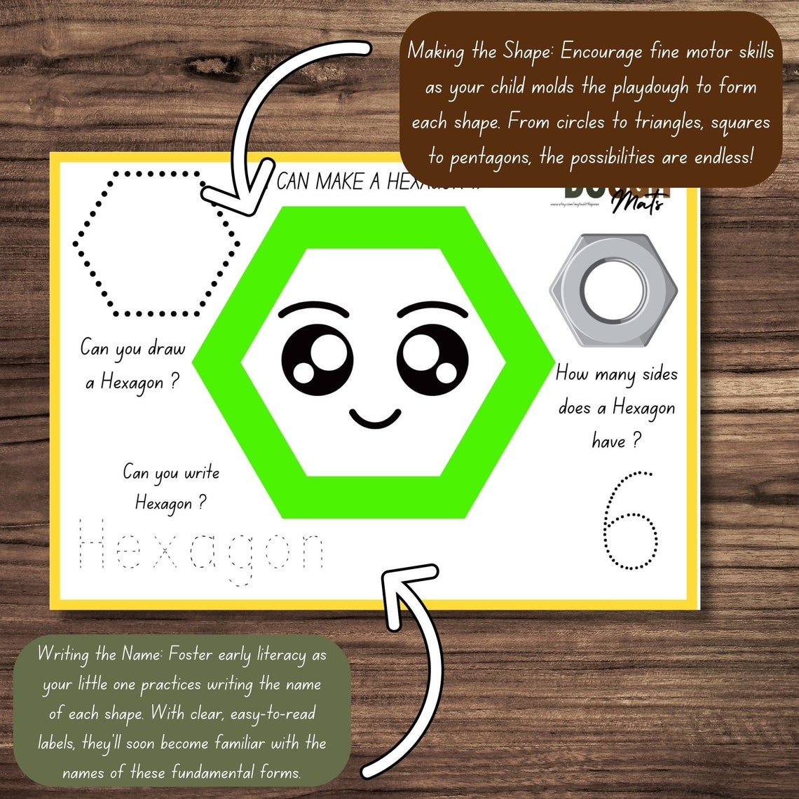 Shapes Play Doh Mats Playdough Activity Toddler Preschool Kindergarten ...