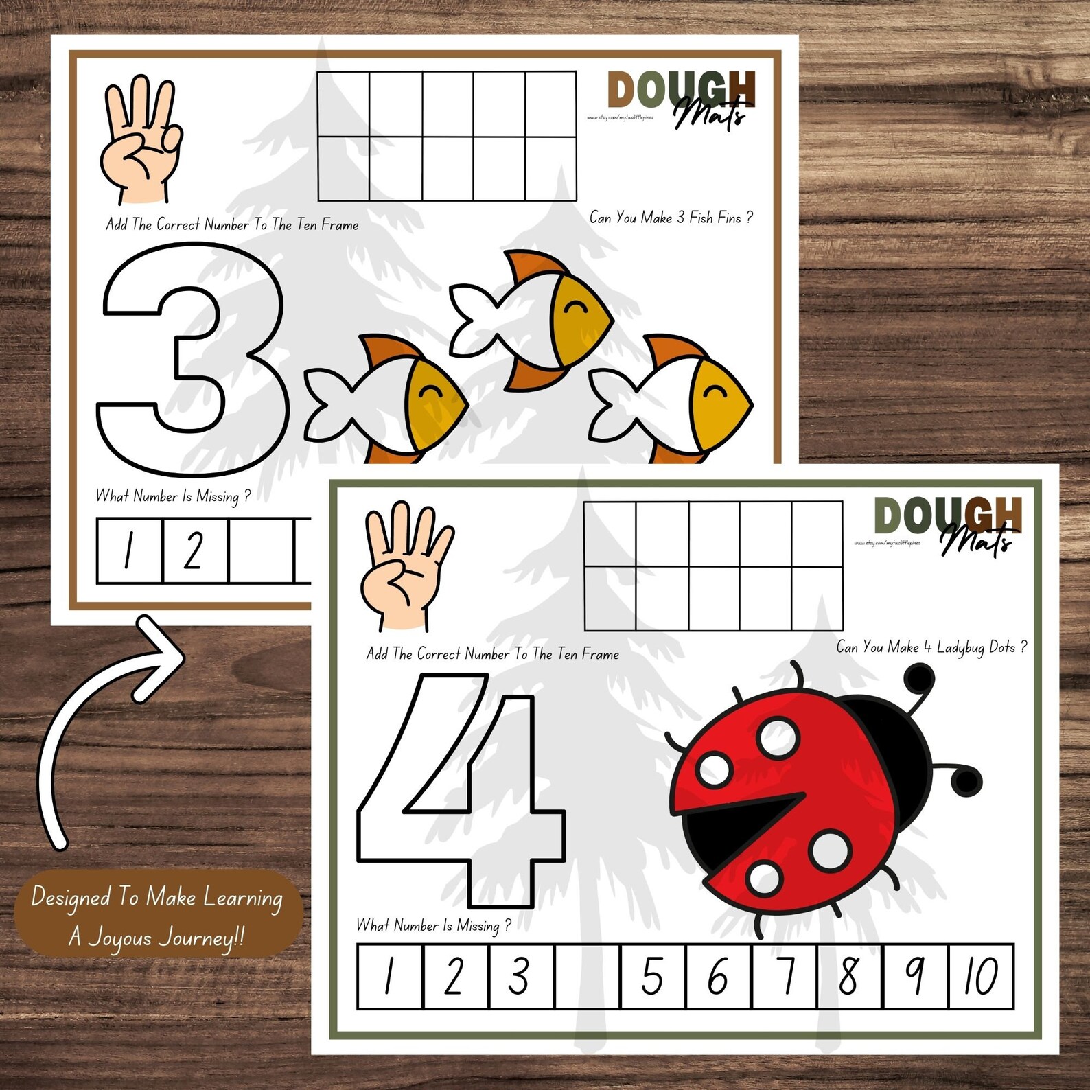 Counting and Numbers Play Dough Mats Printable Preschool Activities ...
