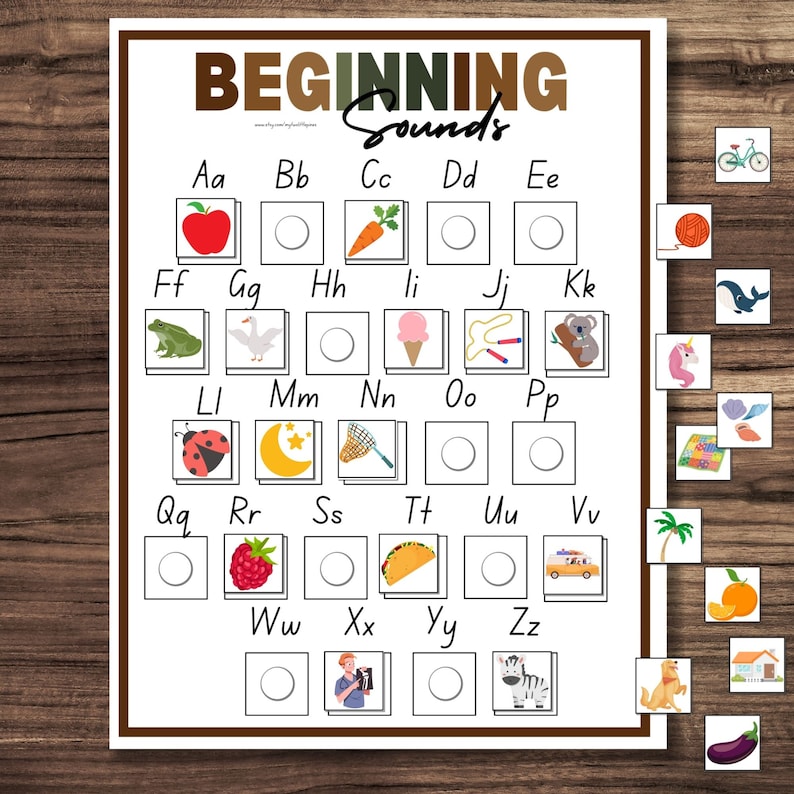 Beginning Sounds, Printable Alphabet Game, Preschool Curriculum ...