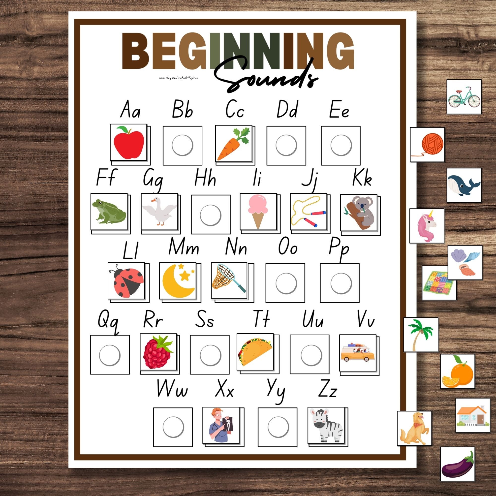 Beginning Sounds, Printable Alphabet Game, Preschool Curriculum ...