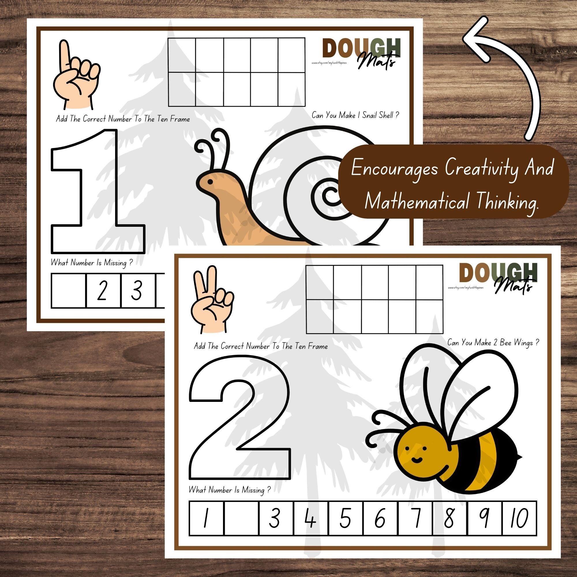 Counting and Numbers Play Dough Mats Printable Preschool Activities ...