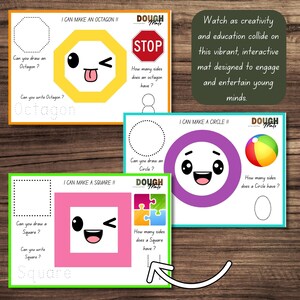 Shapes Play Doh Mats Playdough Activity Toddler Preschool Kindergarten ...