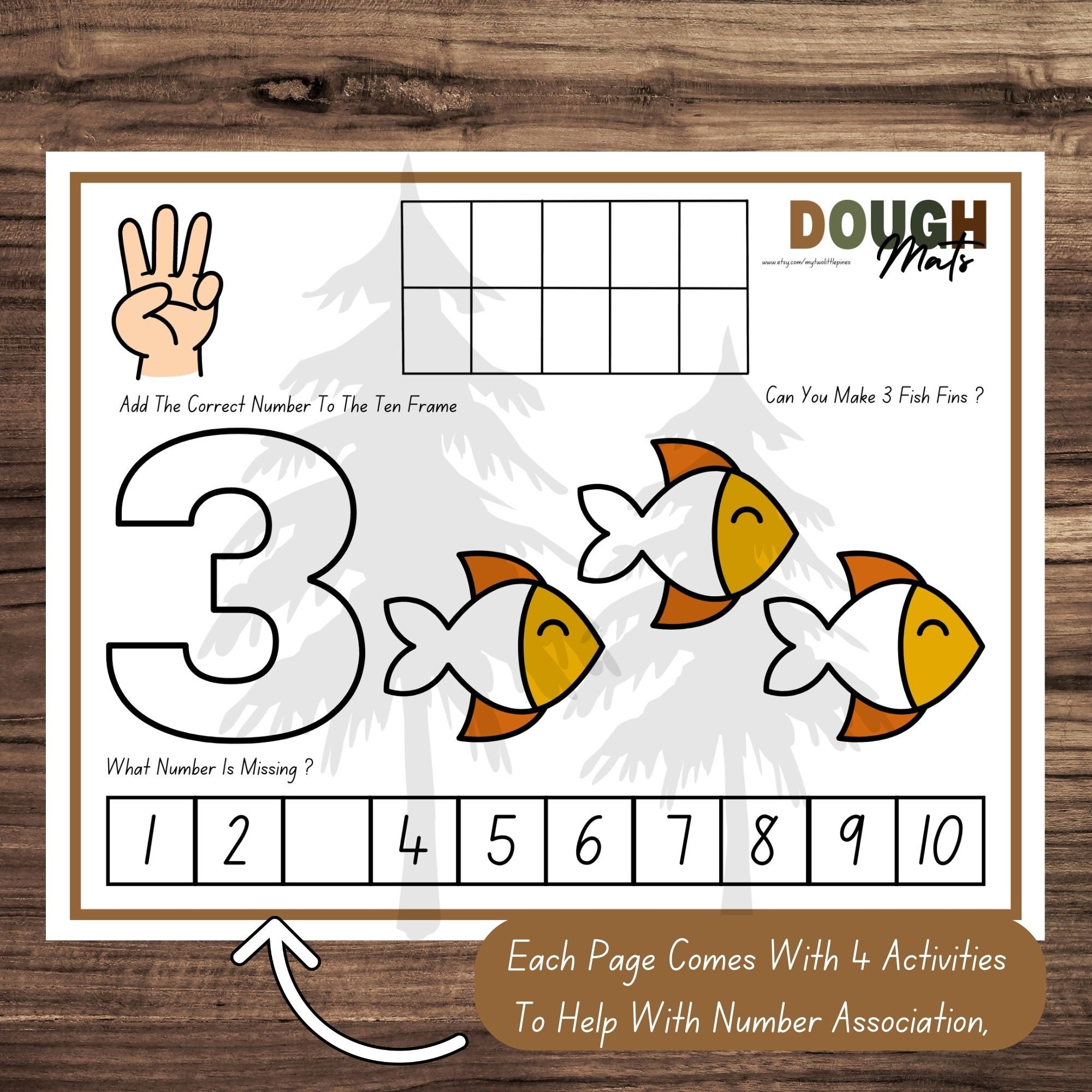 Counting and Numbers Play Dough Mats Printable Preschool Activities ...