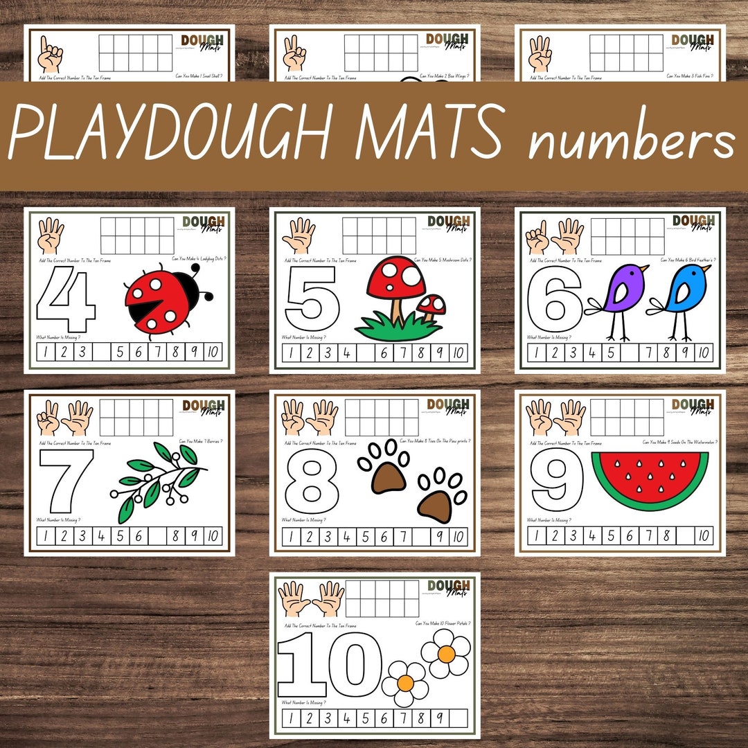 Counting and Numbers Play Dough Mats Printable Preschool Activities ...