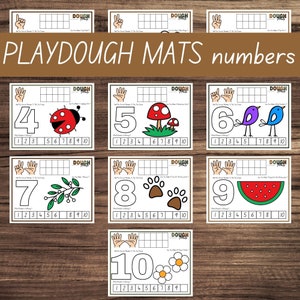 Counting and Numbers Play Dough Mats Printable Preschool Activities ...