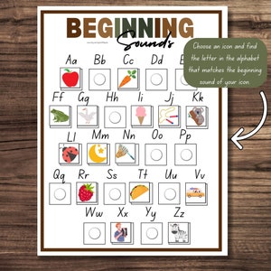 Beginning Sounds, Printable Alphabet Game, Preschool Curriculum ...