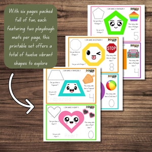 Shapes Play Doh Mats Playdough Activity Toddler Preschool Kindergarten ...