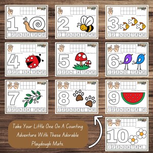 Counting and Numbers Play Dough Mats Printable Preschool Activities ...