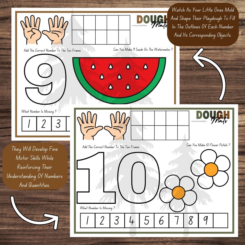 Counting and Numbers Play Dough Mats Printable Preschool Activities ...