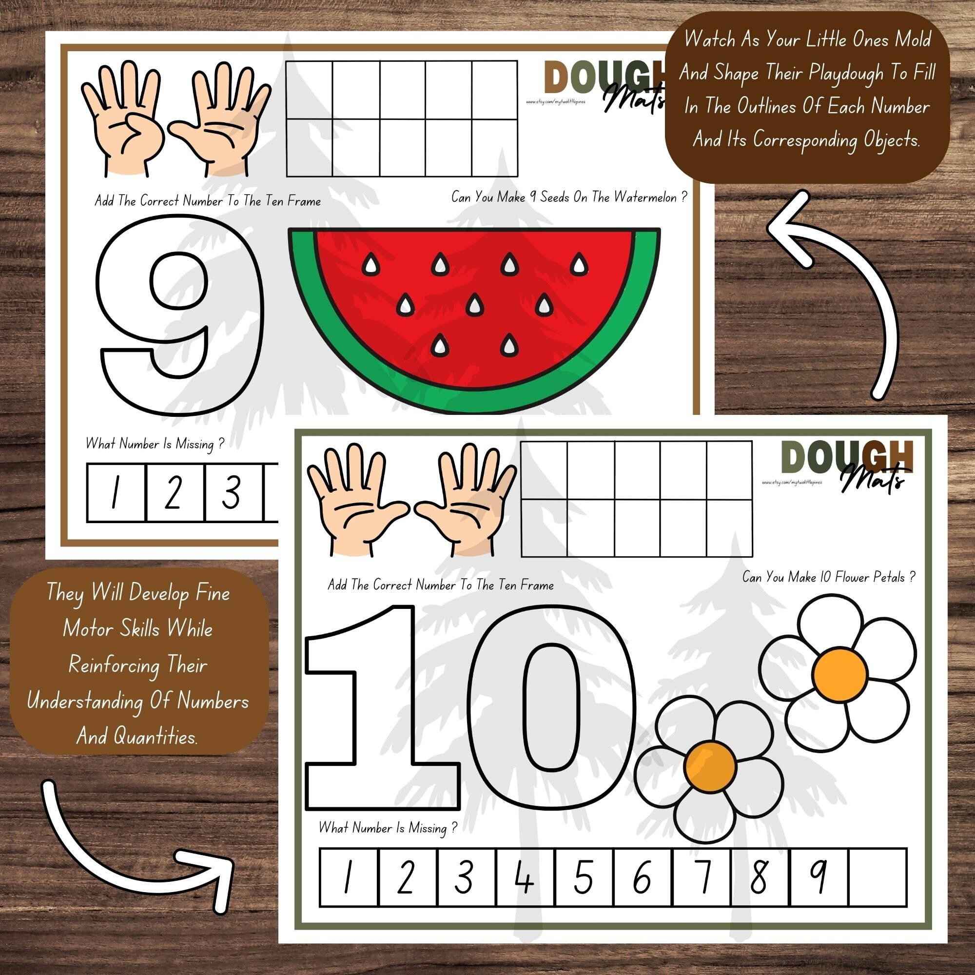 Counting and Numbers Play Dough Mats Printable Preschool Activities ...