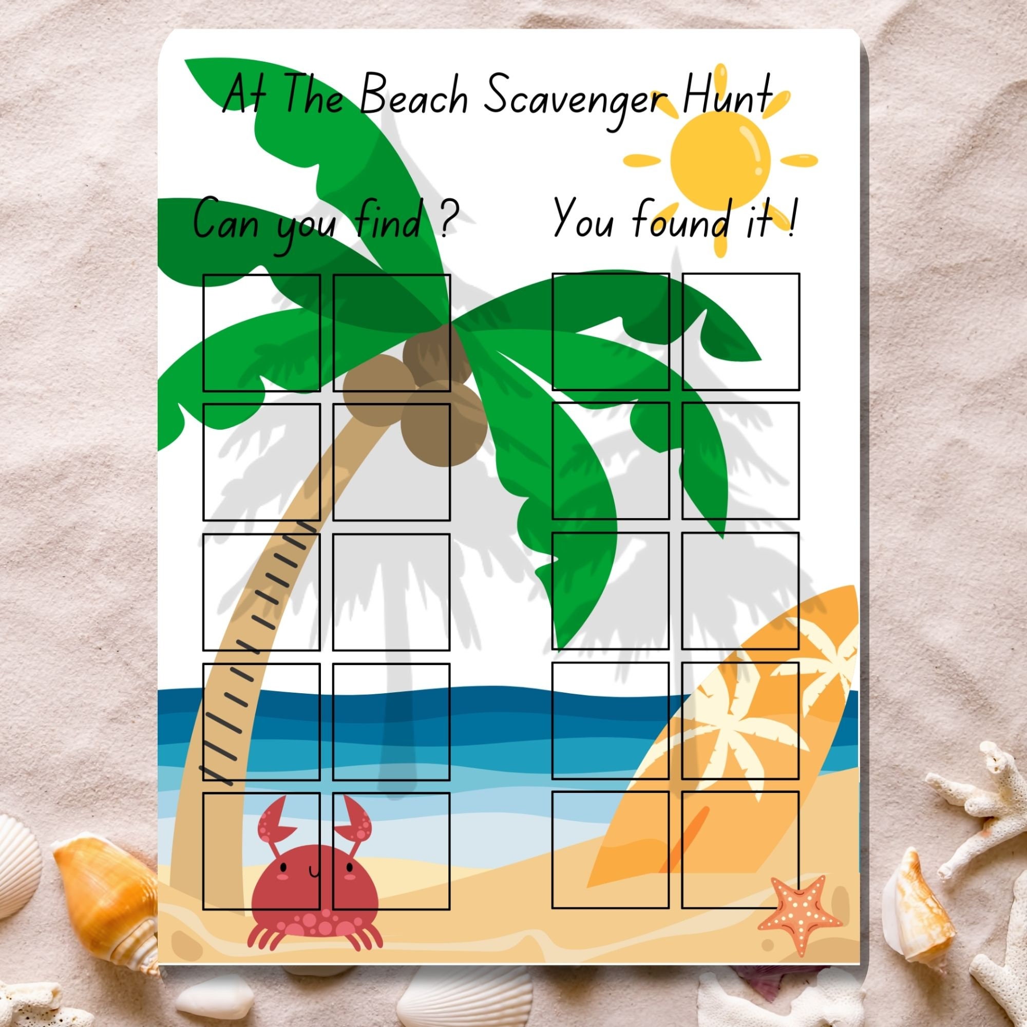 Beach Scavenger Hunt/scavenger Hunt for Kids/customizable/outdoor ...