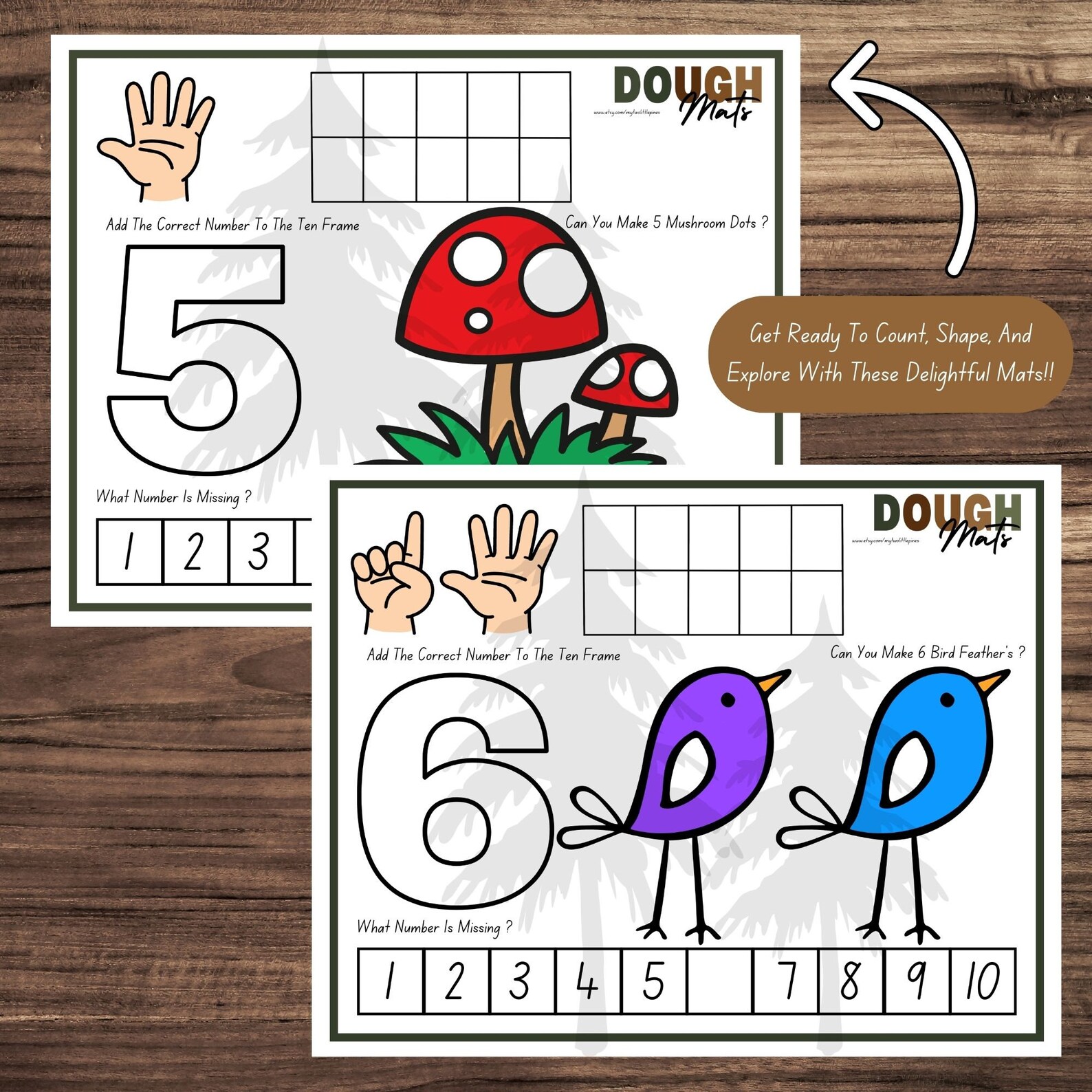 Counting and Numbers Play Dough Mats Printable Preschool Activities ...