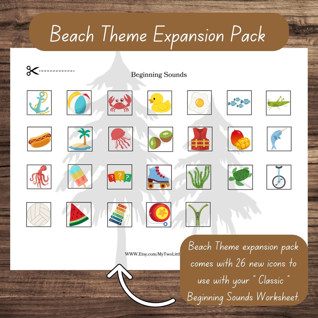 Beach Beginning Sounds Expansion Pack, Printable Alphabet Game ...
