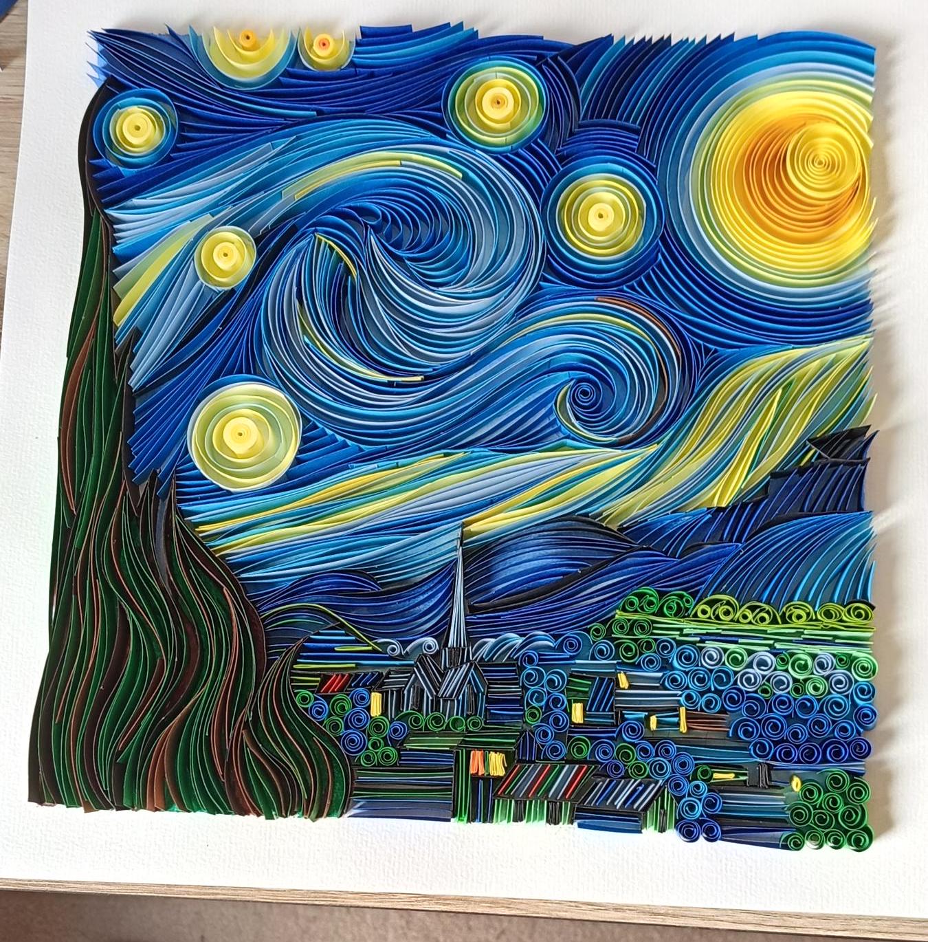 Starry Night : Quilling / Handmade/ Paper Art/ 3D/ Mixed Media - Etsy