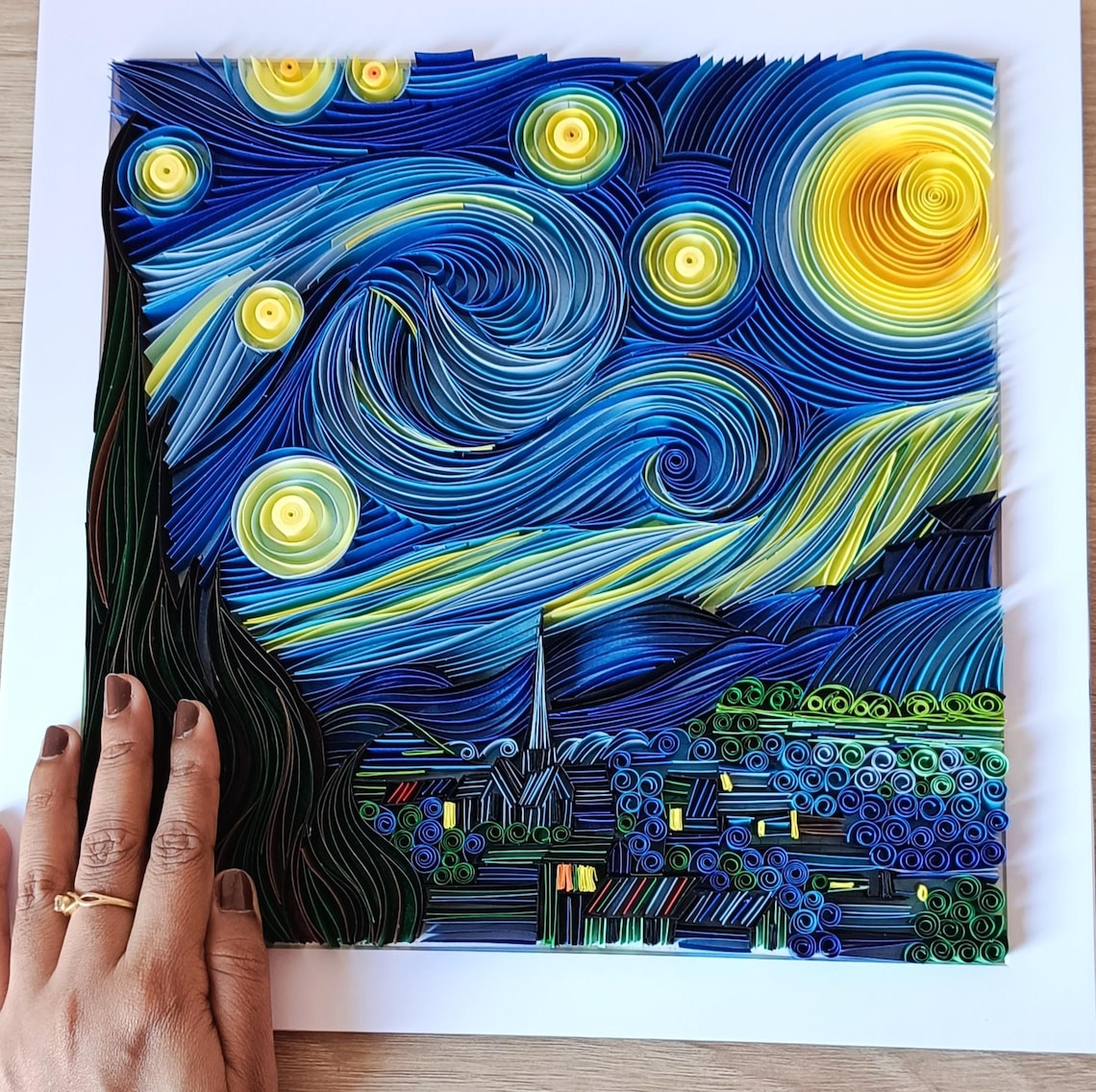 Starry Night : Quilling / Handmade/ Paper Art/ 3D/ Mixed Media - Etsy