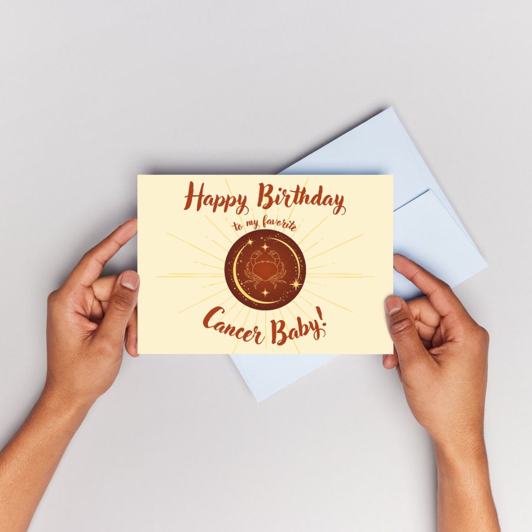 Zodiac Sign: Cancer Birthday Card, My Favorite Cancer, Printable Zodiac ...