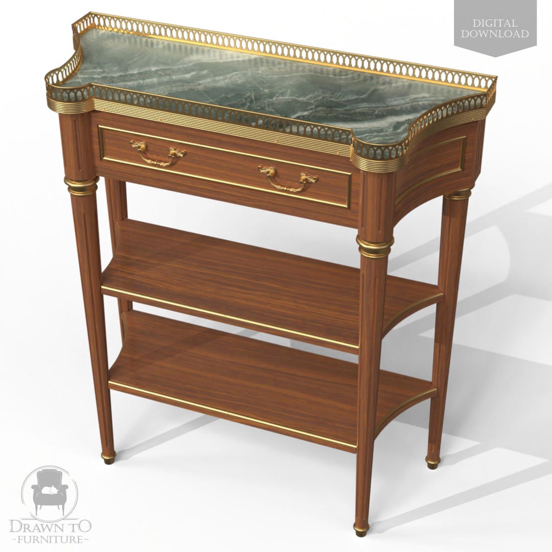 3D Model of a Louis VXI Style Console With Drawer Furniture for ...