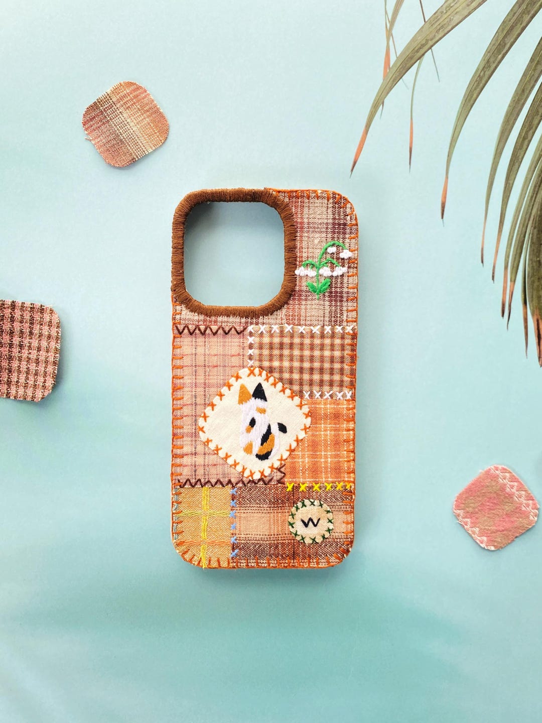 Rustic Patchwork Fabric Phone Case,handmade Embroidery Vintage Style ...