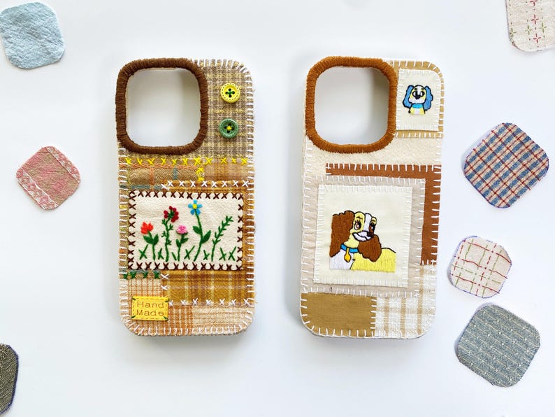 Handmade Cottagecore Fabric Phone Case,phone Cover With Embroidery and ...