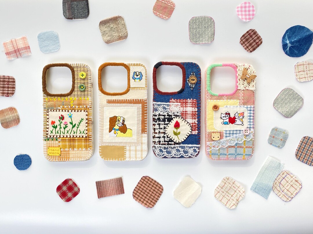 Handmade Cottagecore Fabric Phone Case,phone Cover With Embroidery and ...