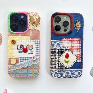 Handmade Cottagecore Fabric Phone Case,phone Cover With Embroidery and ...