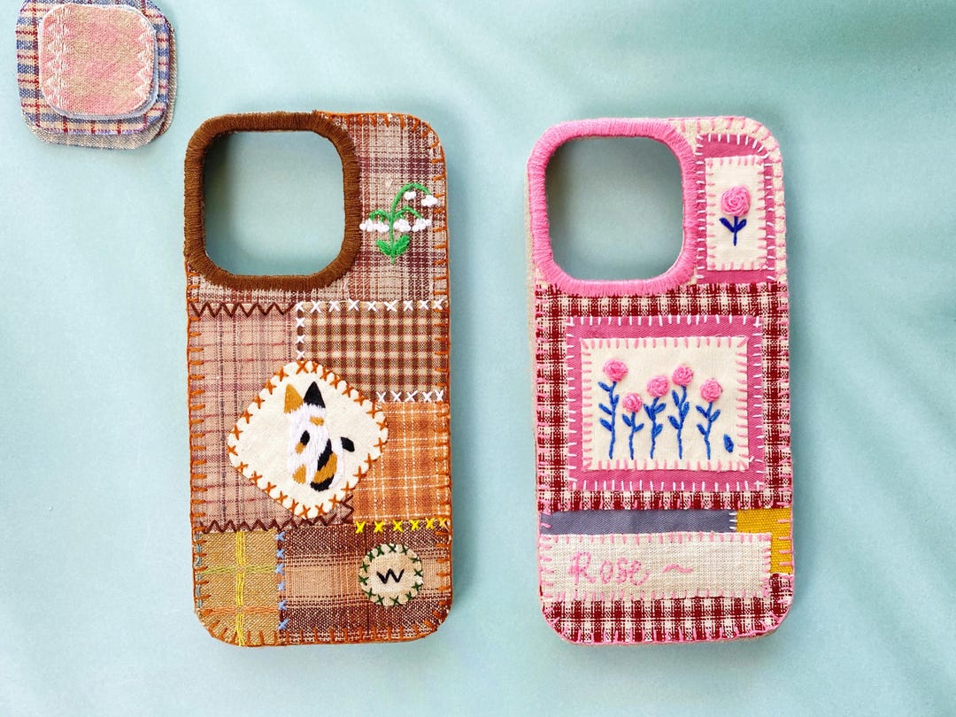 Custom Name Vintage Fabric Phone Case,your Personalized Letters Cloth ...