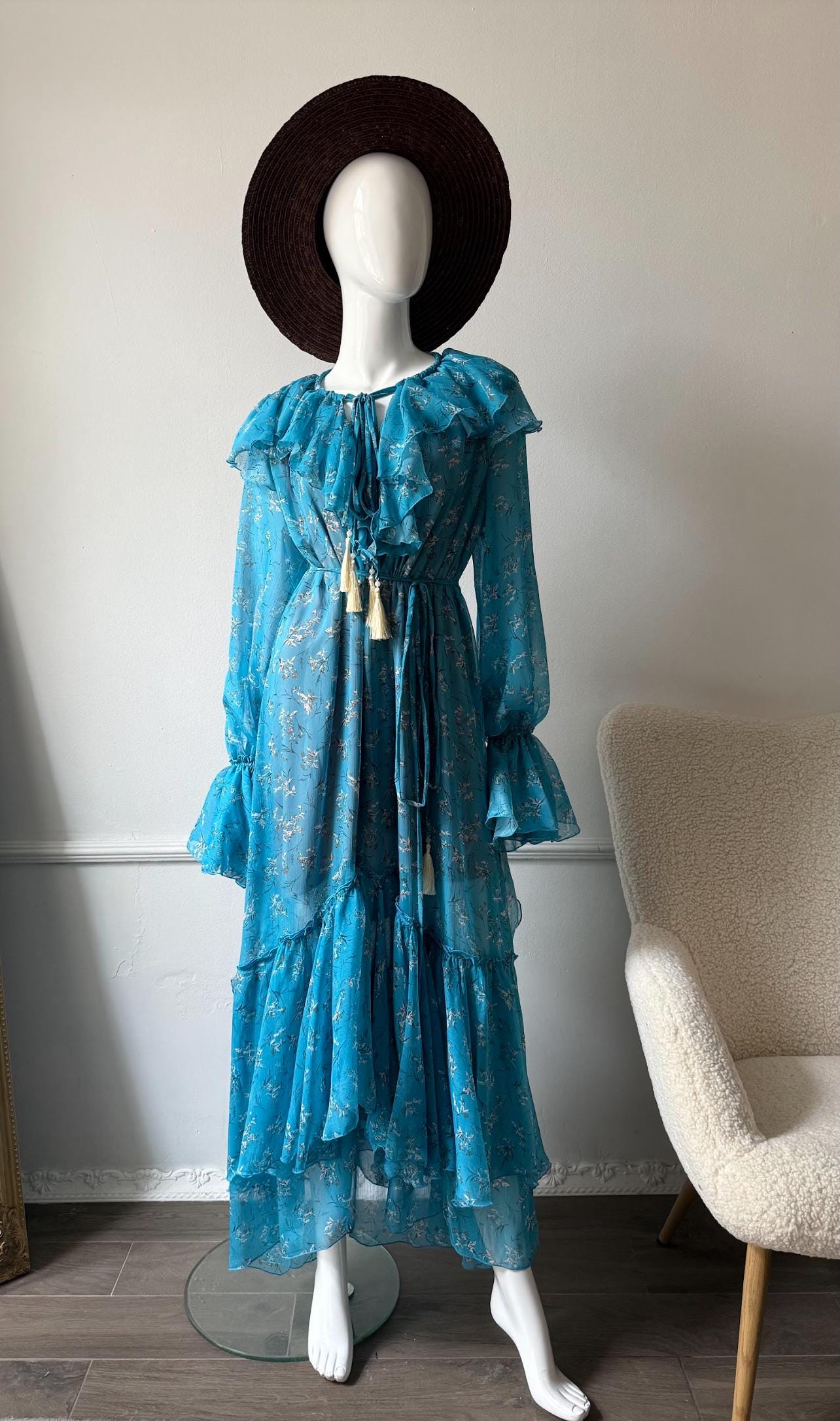 Renaissance Wedding Guest Dress, Fairy Prom Dress, Boho Maxi Dress ...