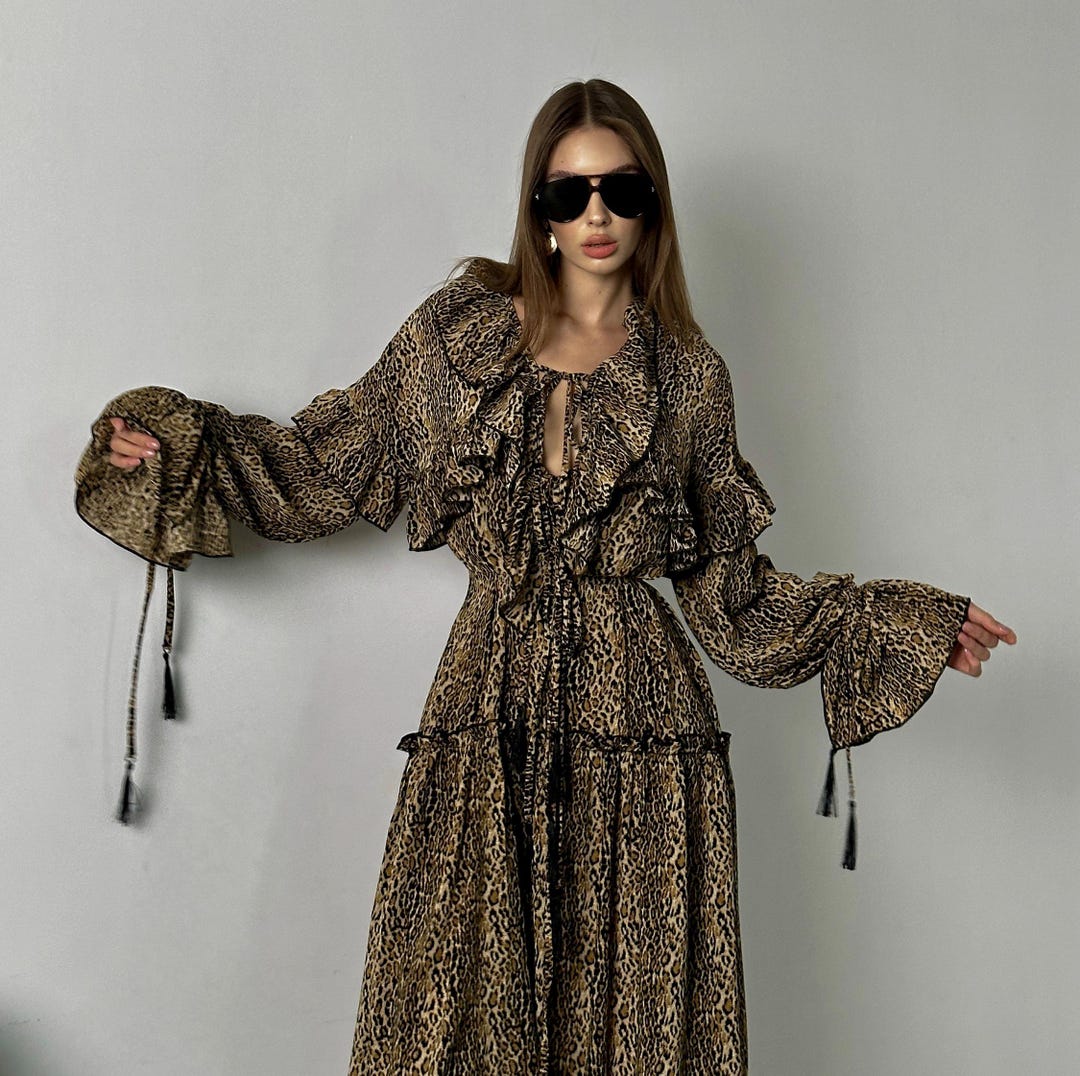 Graduation Formal Dress, Plus Size Midi Dress, Leopard Print Prom Dress ...