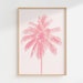 Pink Palm Tree Print Wall Art, Trendy Beach Home Decor, Cute Summer ...