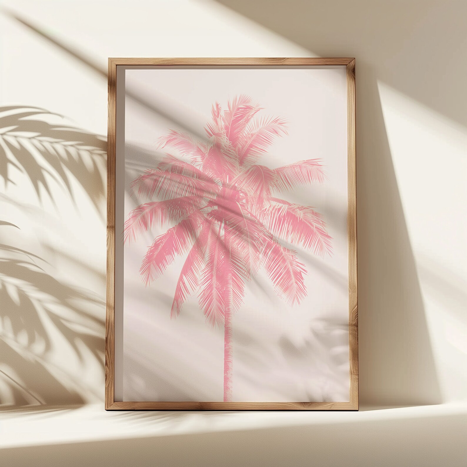 Pink Palm Tree Print Wall Art, Trendy Beach Home Decor, Cute Summer ...