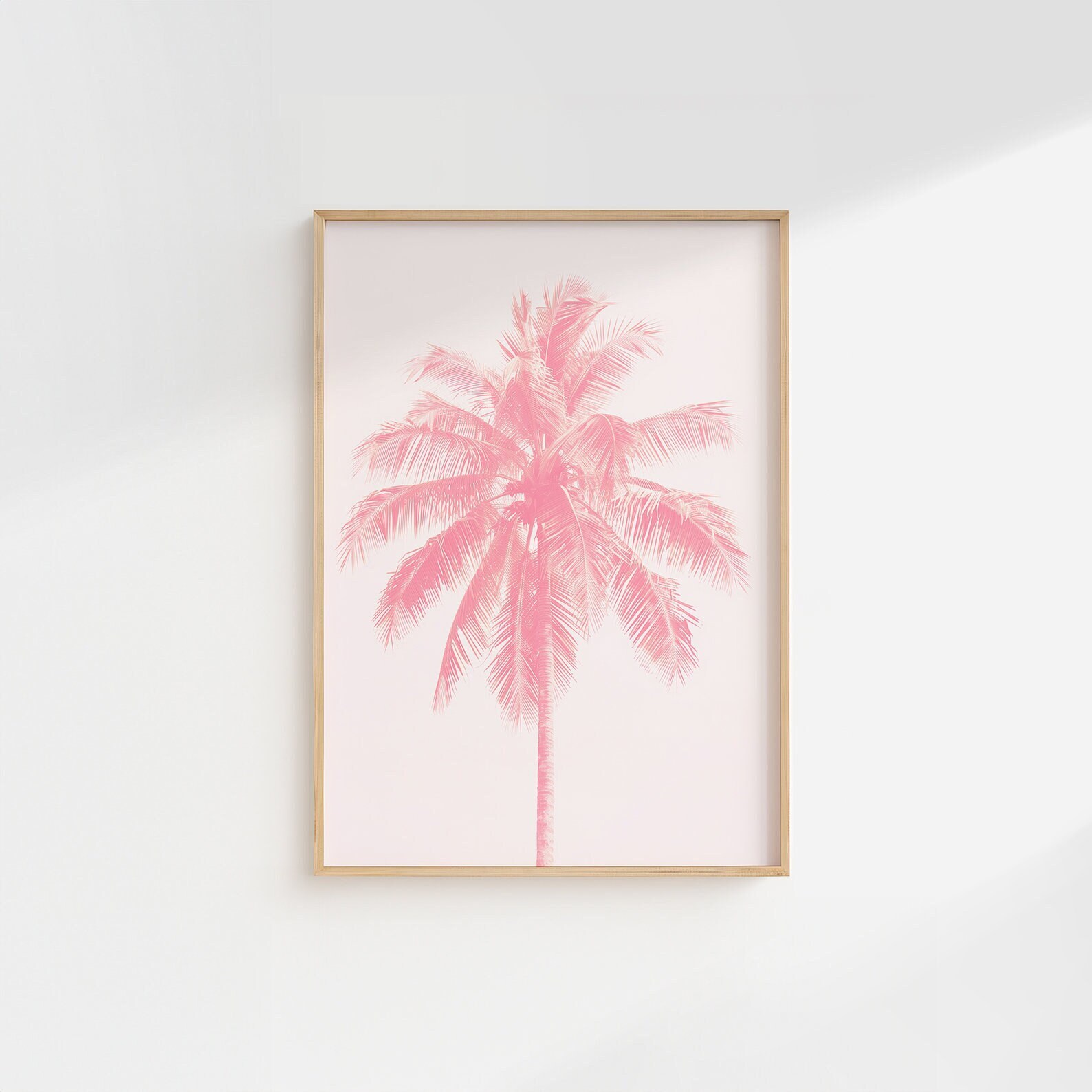 Pink Palm Tree Print Wall Art, Trendy Beach Home Decor, Cute Summer ...