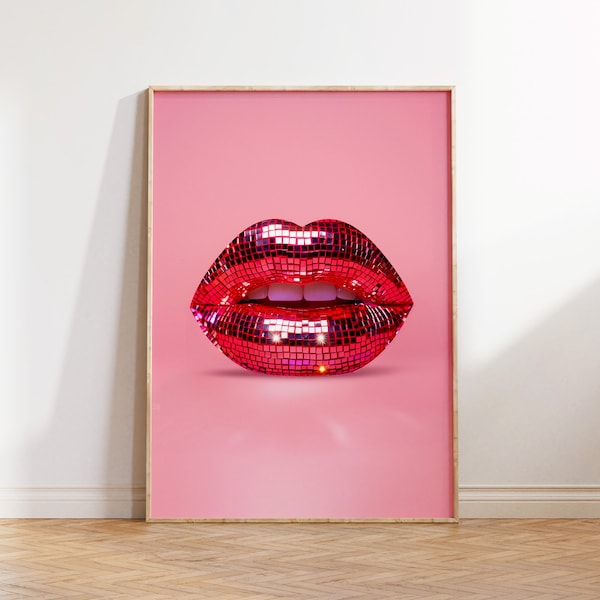 Pink Lips Poster - Etsy
