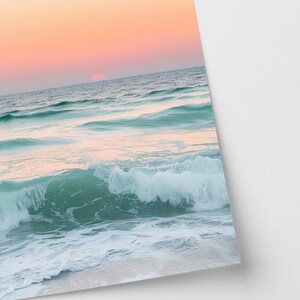 Beautiful Pastel Sunset Ocean Print Wall Art, Tropical Coastal Prints ...