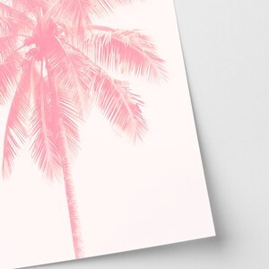 Pink Palm Tree Print Wall Art, Trendy Beach Home Decor, Cute Summer ...