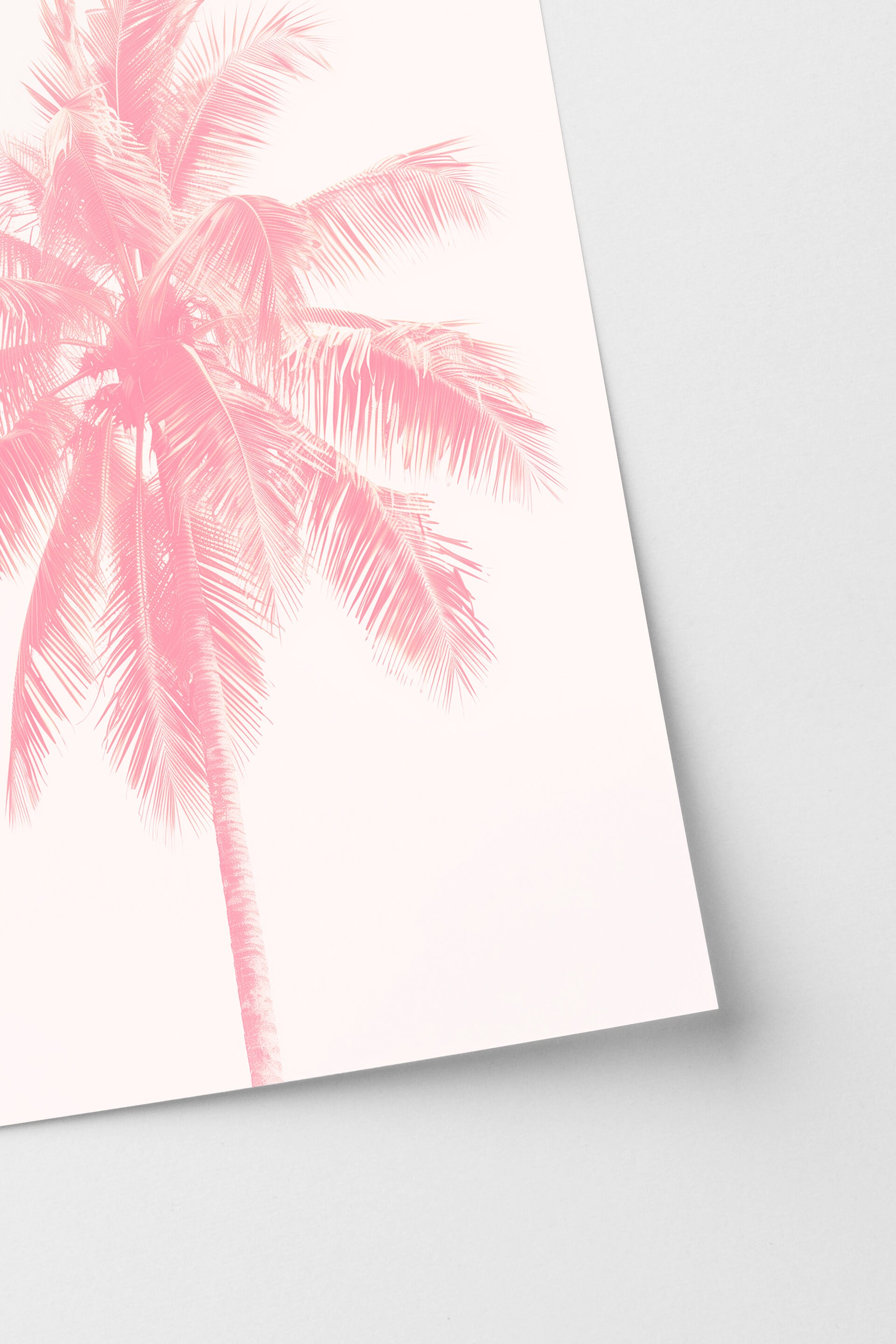Pink Palm Tree Print Wall Art, Trendy Beach Home Decor, Cute Summer ...