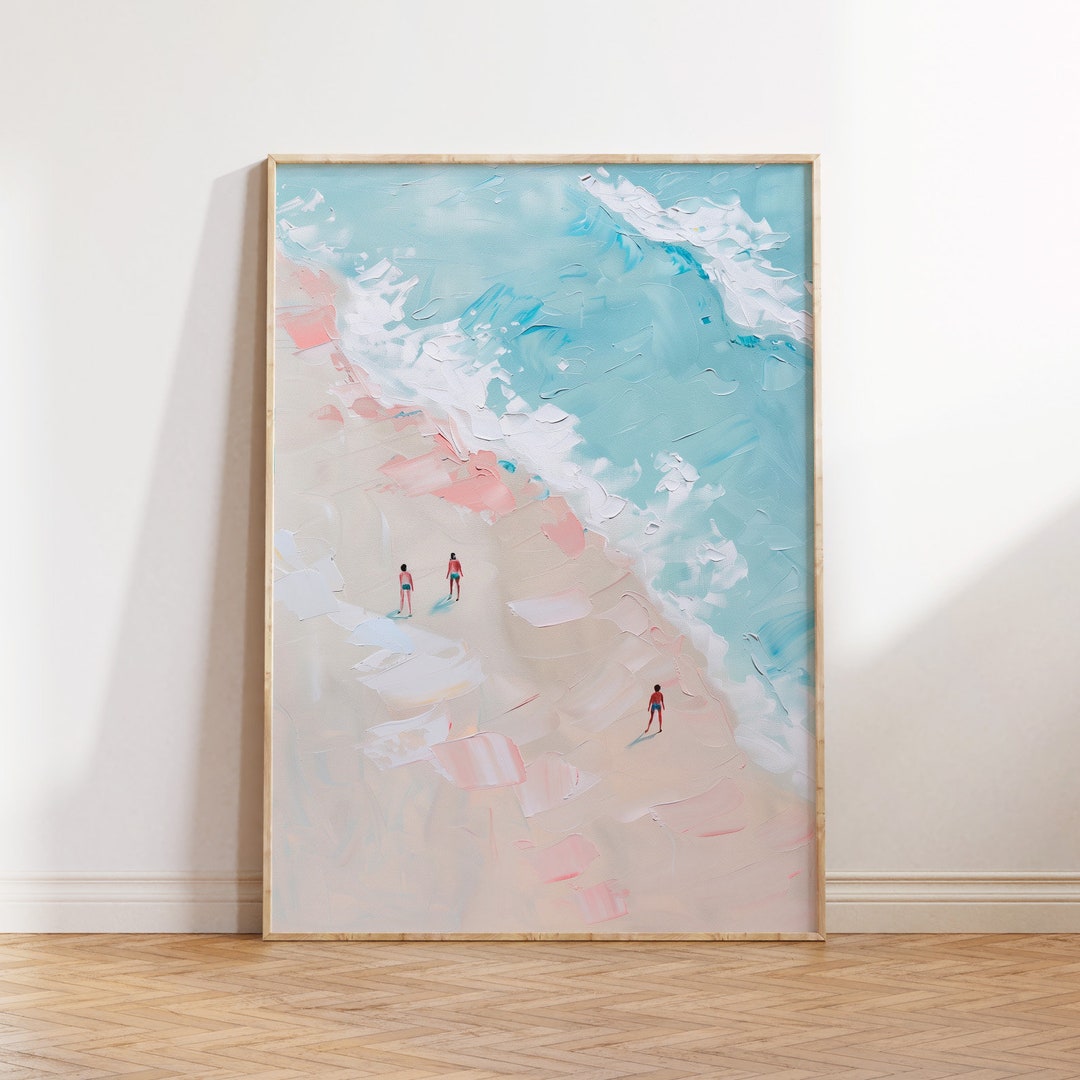 Coastal Beach Painting Wall Art, Beach Wall Art Print, Coastal Summer ...