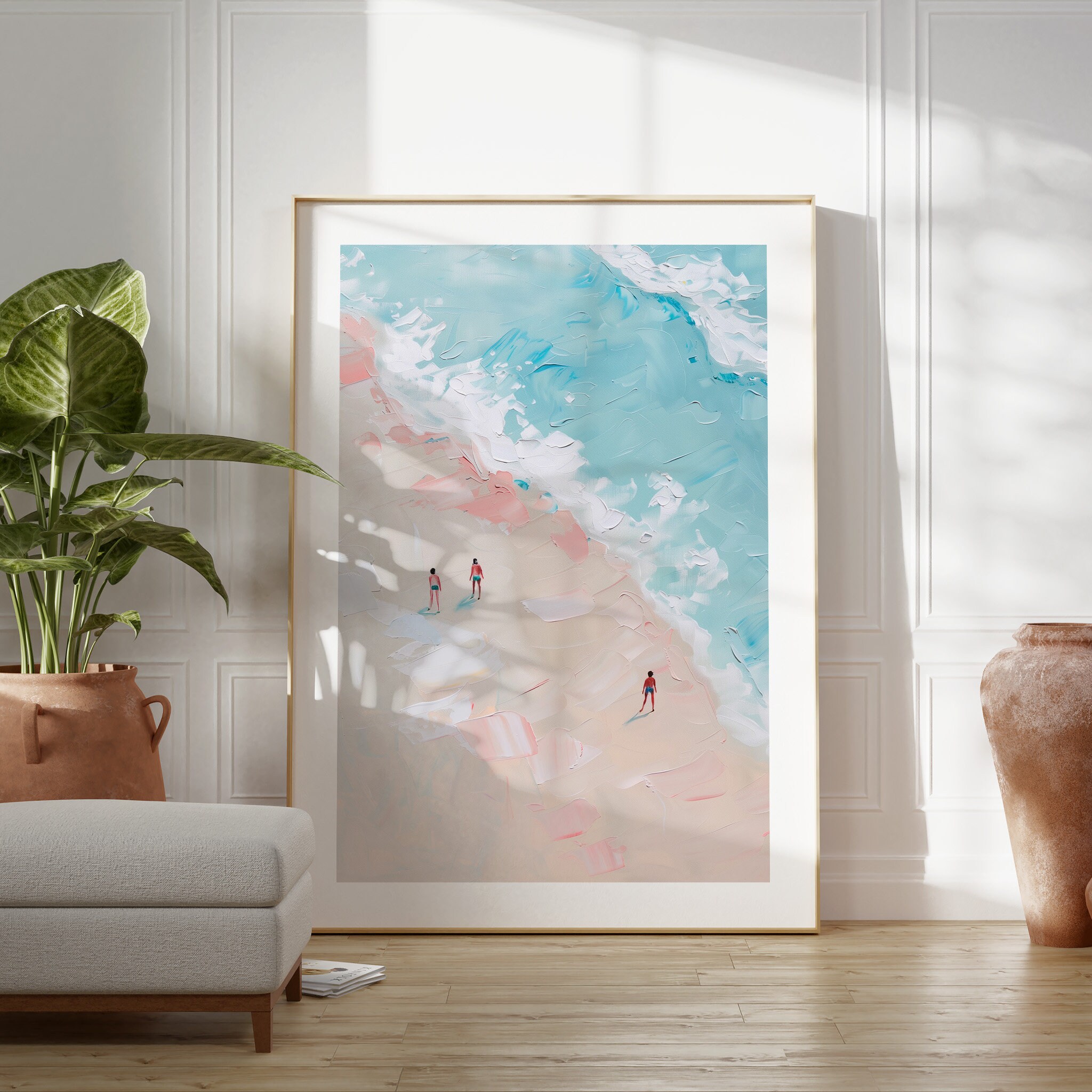 Coastal Beach Painting Wall Art, Beach Wall Art Print, Coastal Summer ...